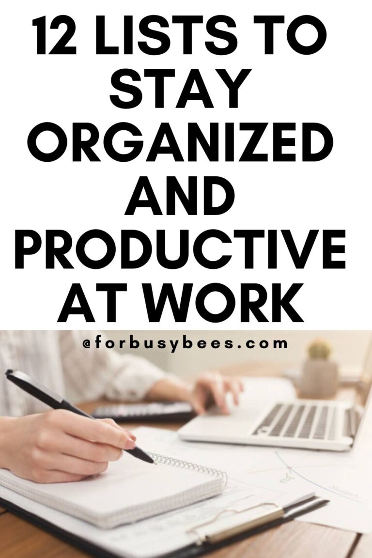 12 Master Lists you must make to be organized at work - For Busy Bee's