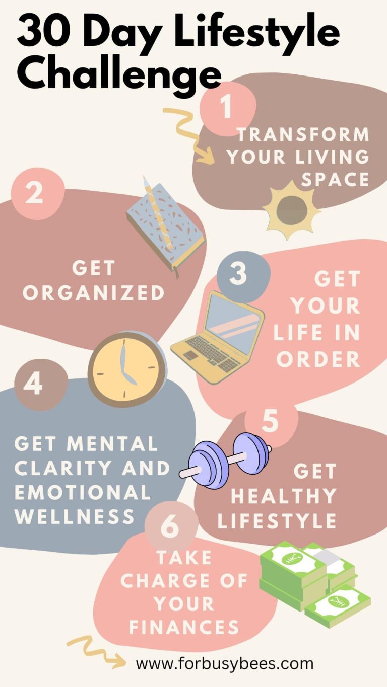 30 Day Lifestyle Challenge for Life Organization - For Busy Bee's